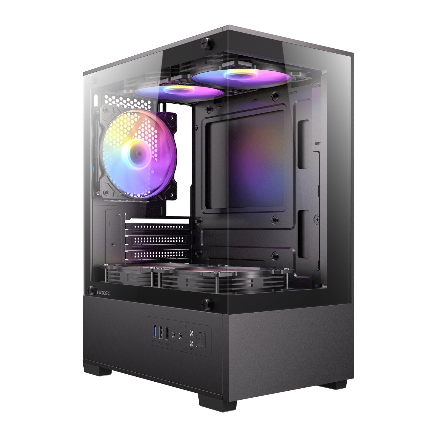 Antec VCX100M RGB Elite ATX, Micro-ATX, ITX Mini Tower Gaming Chassis ...
