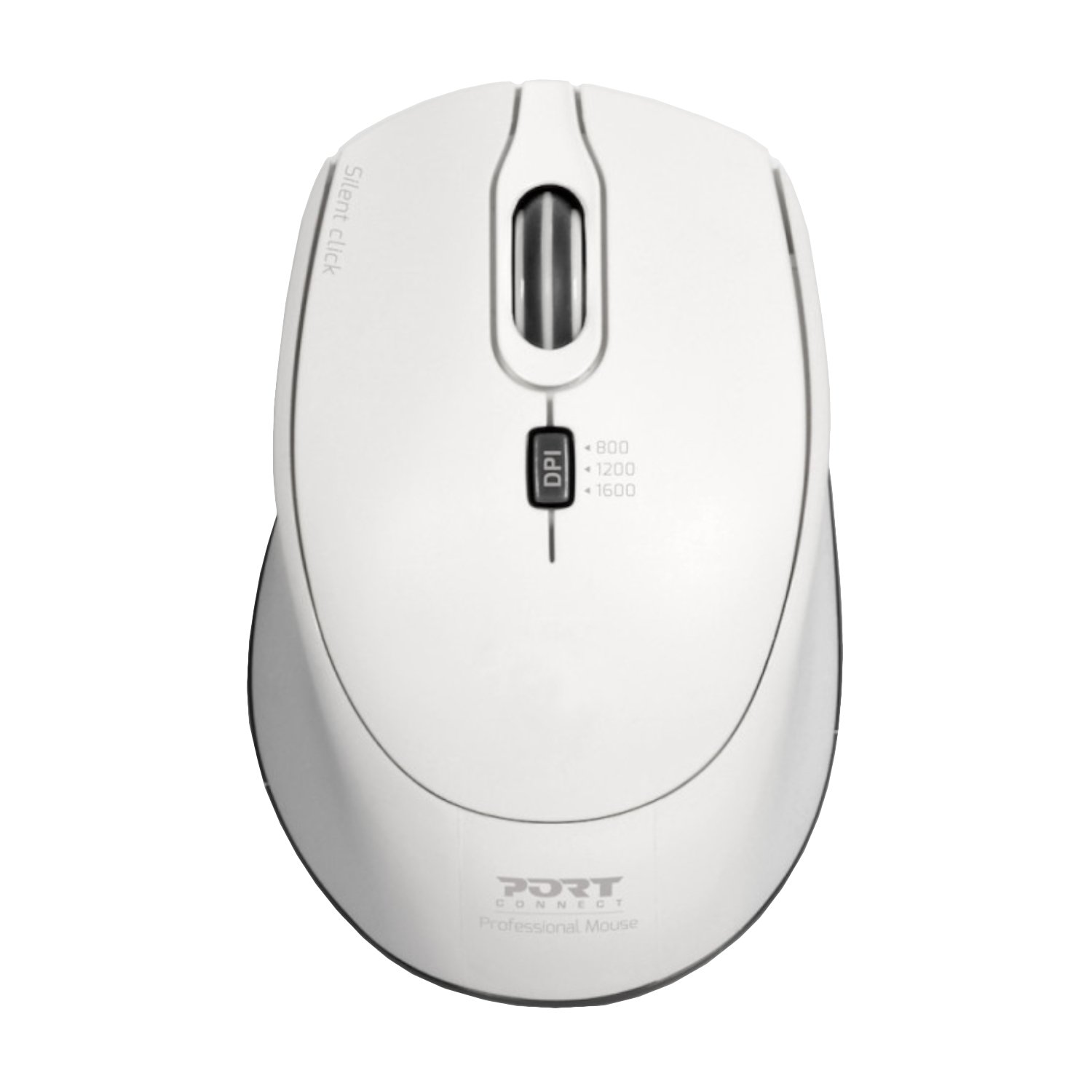 Port Connect Silent 1600DPI 3 Button Wireless Mouse – White – GeekyTec